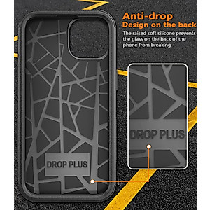 Diverbox for iPhone 15 Pro Max Case [Shockproof] [Dropproof] [Tempered Glass Screen Protector ],Heavy Duty Protection Phone Case Cover for Apple iPhone 15 pro max 6.7 inch (Black -3in1)