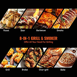 Z GRILLS Wood Pellet Smoker with Rain Cover, 697 sq. in Cooking Area, 8-IN-1 Grill for Outdoor BBQ, 700D2E