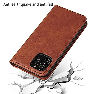 Fansipro Wallet Folio Case for Samsung Galaxy S9 Plus, Premium PU Leather Slim Fit Cover for Galaxy S9 Plus, 2 Card Slots, 1 Transparent Photo Frame Slot, 3 Color Bands, Brown