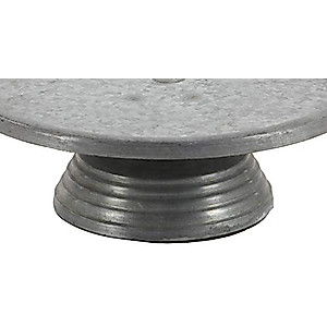 Deco 79 Metal Galvanized Cake Stand, 13" x 13" x 4", Gray