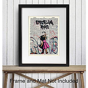 Motivational Graffiti Dictionary Art for Room Decorations, Home, Apartment or Office Decor - Upcycled Wall Art Poster Print Photo - Unique Modern Street Art and Gift for Women Entrepreneurs