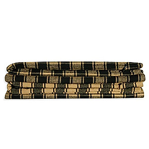 Cackleberry Home Black and Tan French Check Decorative Square Throw Pillow Case Covers Woven Cotton 18 x 18 Inches, Set of 2