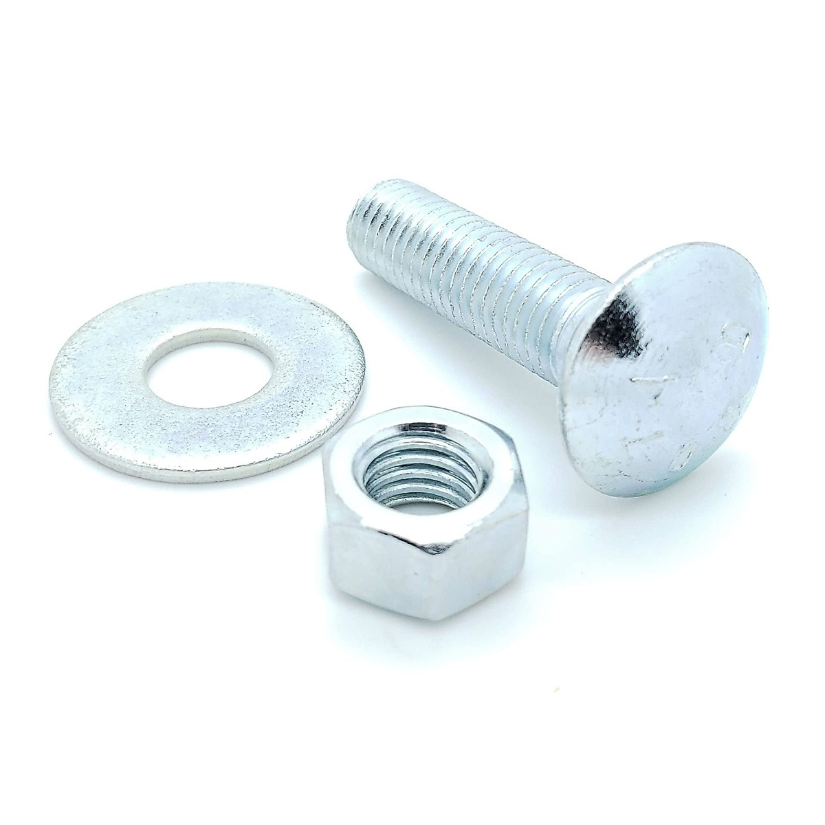 Ten (10) 1/2-13 x 2" Long Carriage Bolts Set w/Nuts & Washers (BCP346)