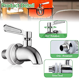 hgzaccompany 2 Pack Stainless Steel Spigot For Drink Dispenser, Replacement Metal Spigot For Beverage Dispenser, Water Dispenser Faucet, Food Grade Metal Spout.