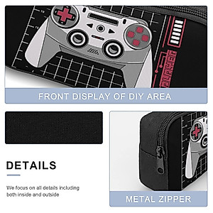 NAWFIVE Joystick Player Backpack with Lunch Box And Pencil Case Set Gamepad Controller Travel Daypack Bookbag for Men Women Laptop Backpack 3pcs