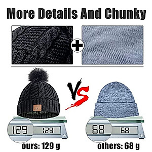 ChenFec Bluetooth Hat, Wireless Bluetooth Beanie Hat 5.0 Women Men Winter Knitted Hat Trendy Cap