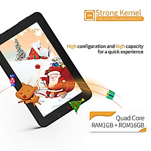 Haehne 7 inch Tablet, Android 9.0 Pie, 1G RAM 16GB Storage, Quad Core, IPS Display, Dual Camera, FM, WiFi Only, Bluetooth, Blue