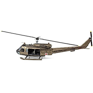 Fascinations Metal Earth UH-1 Huey Helicopter Color 3D Metal Model Kit Bundle with Tweezers