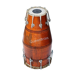 SAI TRADERS Naal Drum - Dholak, Mango Wood, Bolt Tuned, Padded Bag Spanner Musical Instrument