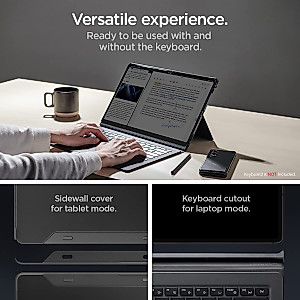 Spigen Thin Fit Pro Designed for Galaxy Tab S8 Ultra 14.6 Inch Case with S Pen Holder, Heavy Duty Protective Stand Cover 2022 (Keyboard Not Included) - Black