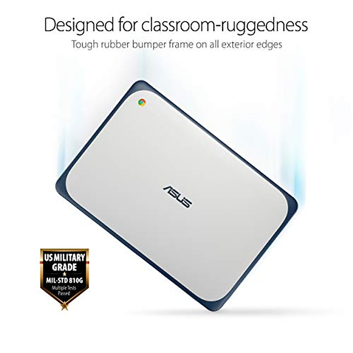 ASUS Chromebook C202XA Rugged & Spill Resistant Laptop, 11.6" HD, 180 Degree, MediaTek 8173C Processor, 4GB RAM, 16GB Storage, MIL-STD 810G Durability, Blue, Education, Chrome OS, C202XA-YH02-BL