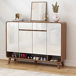 LDCHNH Multilayer Display Shoerack Wood Assembly Narrow Bedroom Shoe Rack Entryway Stackable