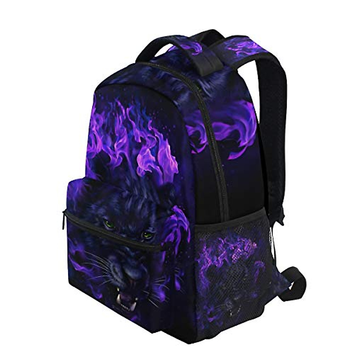 Panther Head In Flames Backpack School Bag Travel Daypack Rucksack for Boys