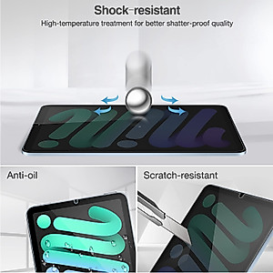 ProCase for iPad Mini 7th(A17 Pro) 2024 / Mini 6th Generation 8.3" 2021 4-Way Privacy Screen Protector, 360 Degree Anti-Spy Tempered Glass Film Guard for iPad Mini 7 6 8.3 Inch