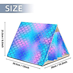 Mermaid Fish Scale Blue Pink, Guinea Pig Hideout for Small Animal Hamster Gerbils Chipmunks Squirrels Hedgehogs Guinea Pig Bed