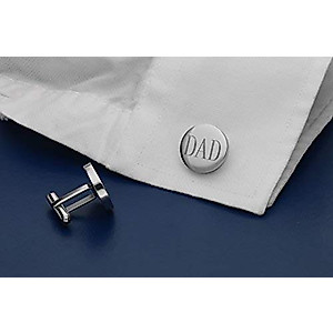 Personalized Custom Monogram Initial Round Classic Cufflinks Cuff Links Stainless Steel for Man Engraved Free