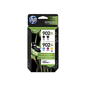 HP 902Xl (6Za01an) Ink Cartridges (Cyan Magenta Yellow Black) 5-Pack in Retail Packaging