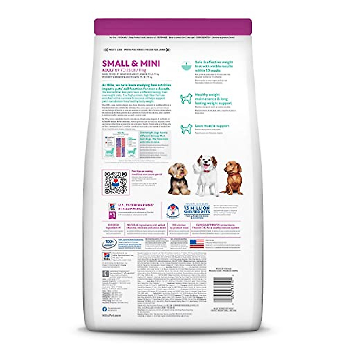 Hill's Science Diet Perfect Weight, Adult 1-6, Small & Mini Breeds Weight Management Support, Dry Dog Food, Chicken Recipe, 12.5 lb Bag