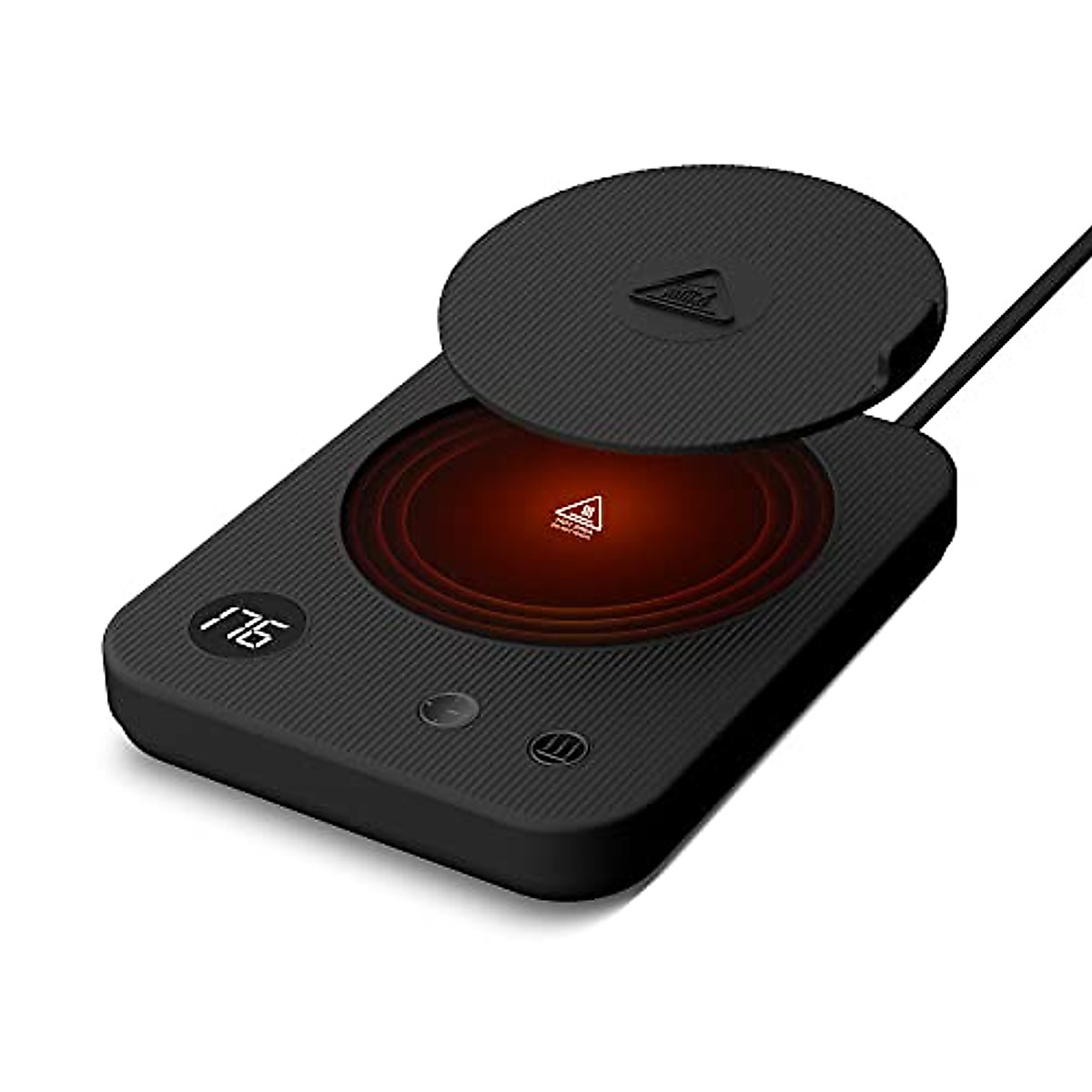 Electric Coffee Cup Warmer for Desk, Smart Coffee Mug Heater Warmer for Home Office, Warming Plate for Tea, Milk & Candle – ENIGMA (Black)