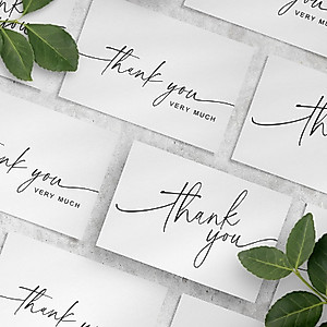 100 PACK Thank You Cards Bulk with Kraft Envelopes and Matching Stickers, 4x6 Inch Blank Greeting Cards Suitable for Small Business, Baby Shower Wedding, Graduation, Bridal Shower, Funeral, Engagement