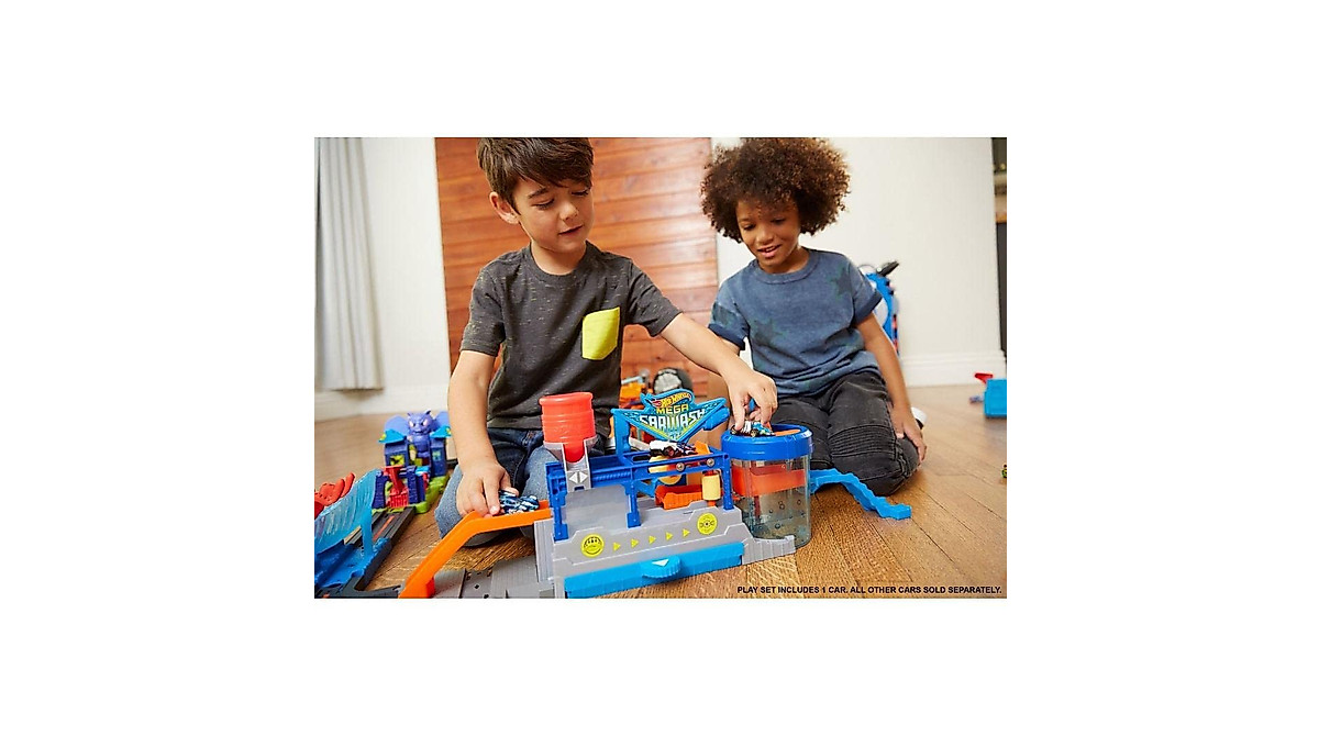 Hot Wheels Mega Car Wash Play Set - Connectable & Color Changing Fun