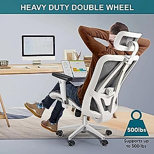 TICONN Office Chair Caster Wheels 2" Dual Wheels Set of 5 for Tile and Hardwood Floors, Universal Fit for Most Chairs (Transparent)