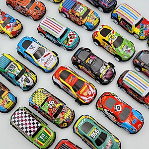 SeeuFun 24 Pack 2.7Inch Pull Back Racing Cars Die cast Race Car Vehicles Playset, Friction Powered Alloy Vehicles Toys for Boys and Girls