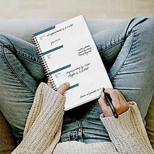 Dated 2024 Week at a Glance Annual Planner Courage - Small (5.5 x 8.5 Inches) - Daily Lines, Monthly Space, Yearly Calendars. Calming Lagoon. Organizer, Life Planner