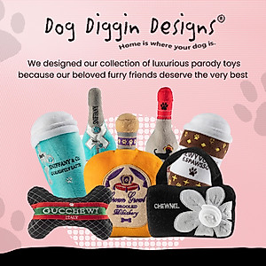 Dog Diggin Designs Runway Pup Collection | Unique Squeaky Parody Plush Dog Toys – Fashion Accessories