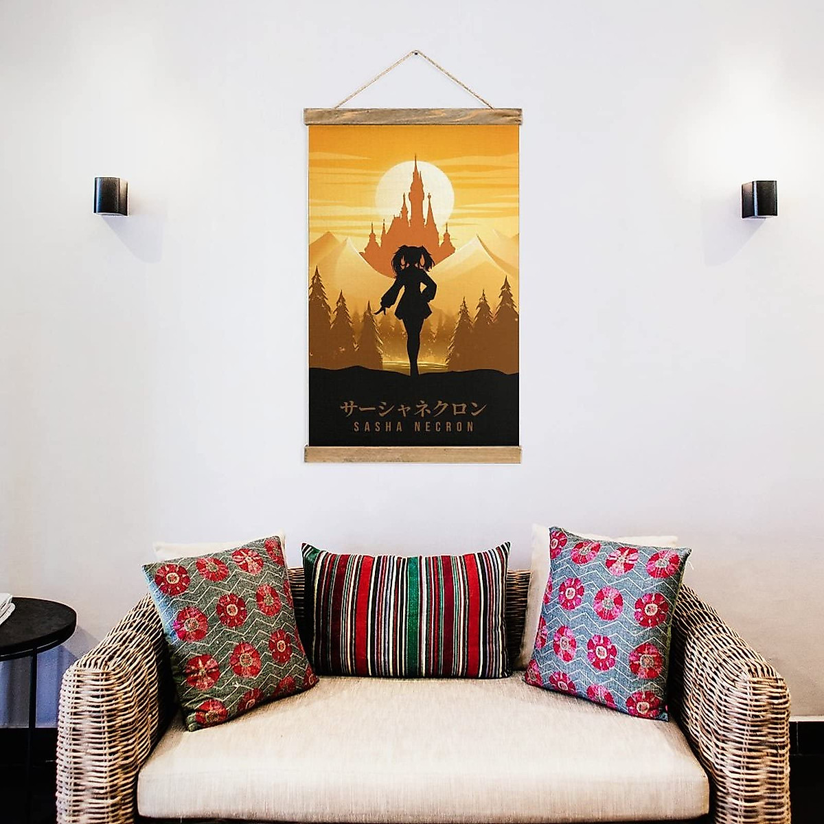 BAWUTZ Sasha Necron Maou Gakuin Scroll Poster Wall Fabric Decor Hanging Paintings Wood Frame Hanger Magnetic Kit Holder Print Picture for Living Room Bedroom Decoration