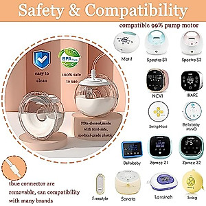 Wearable Milk Collection Cup, Hands Free Milk Collector Cup Compatible with Most Electric Breast Pump, Zomee/Spectra/Medela Breast Pump Collection Parts, Accessories Replacement (24mm 2Pcs)