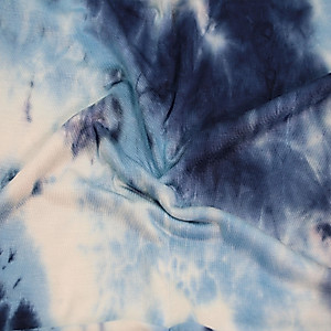 Texco Inc Rayon Jersey Knit 4 Way Stretch/Hand Tie Dye Ombre Pattern/Print/Maternity, Apparel, DIY Fabric, Navy 2 Yards