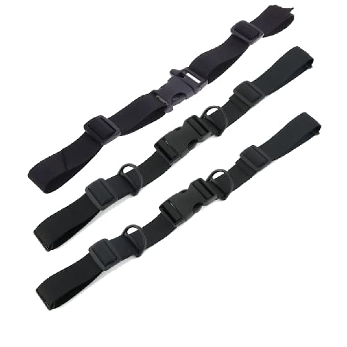 Ikerall Sternum Strap Backpack 3-pack,Adjustable Chest Strap with Emergency Whistle Buckle Suitable for Universal Outdoor Fabric Backpack Straps(Black)