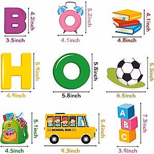 BeYumi 69Pcs Back to School Cutouts Bulletin Board Decoration Set DIY Cardstock Paper Cutouts First Day of School Teacher Supplies for Welcome School Theme Party Elementary Preschool Kindergarten