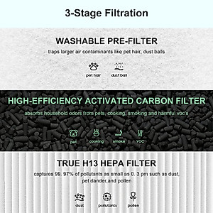 Core 400s Filt-er Replace-ment Compatible With Levoit Core 400s Smart Wifi Air Puri-Fier, Core400s-Rf, High efficiency and Activated Carbon Fil-ter, LRF-C401S-WUS, 2 Pack