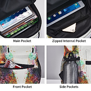 FACITE Laptop Tote Backpack, Colorful Bunny Rabbit Travel Backpack Multipurpose Casual Daypack for Women Men Work,Travel,Business,College School