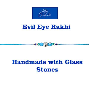 CHERKRAFT Rakhi for Brother Evil Eye Pack of 2 Design Rakhi for Small Bhai Bro Thread Rakhi (Design 4, Standard)