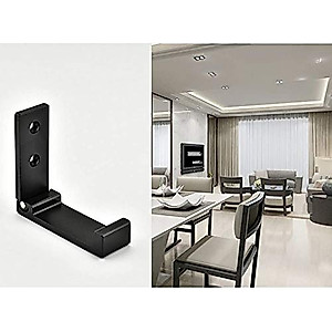 Aluminum Alloy Clothes Hook Coat Rack Single Hook Foldable Wall Mounted on The Wall & Door Black(Set of 3)