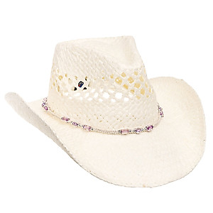MG Womens Straw Outback Toyo Cowboy Hat - Natural