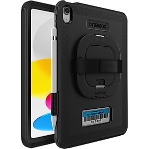OtterBox DEFENDER FOR BUSINESS W/ KICKSTAND/HANDSTRAP for iPad 10th Gen (ONLY) V2 - BLACK, rugged & durable, port protection, includes shield-stand (Non-Retail Packaging)