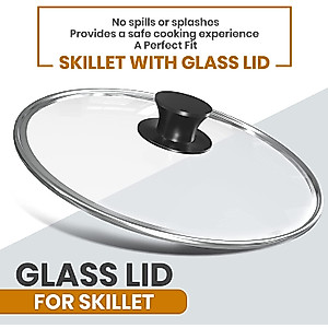 Utopia Kitchen Pre-Seasoned Cast Iron Skillet 2 Piece Set– Professional 10 inch and 12 inch Cast Iron Skillets with Lids – Even Heat Distribution – Camp Fire Frying Pan – Safe Indoor and Outdoor Cookw