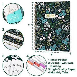 2023 Planner - Planner 2023, 2023 Planner Weekly and Monthly, January 2023 to December 2023, 6.3’’ × 8.4’’, 12 Monthly Tabs, Strong Twin-Wire Binding, Inner Pocket, Elastic Closure