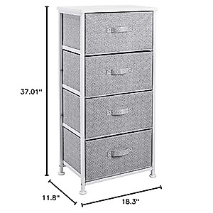 Amazon Basics Fabric 4-Drawer Storage Organizer Unit for Closet, White