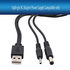 UpBright 5V AC/DC Adapter Wall Charger USB Splitter Cable Dual Charging Cord Compatible with PetTech PT0Z1 PT0Z1A Dog Training Shock Bark Active Collar Pet Tech 1200ft Range Rechargeable Power Supply