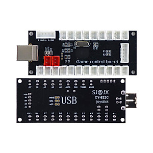 SJ@JX 2 Player Arcade Game DIY Kit Arcade Matt Frosted Black Button Twins USB Encoder Zero Delay 4&8 Way Arcade Fighting Joystick Controller for PC MAME Respberry Pi Retropie