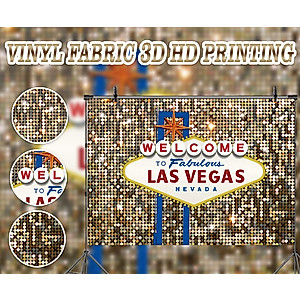 Cenven Welcome to Las Vegas Backdrop Fabulous Casino Night Poker Party Movie Themed Photography Background Gold Luxury Prom Costume Dress-up Birthday Party Supplies 7x5FT