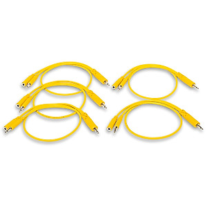 Hosa CMM-545Y 3.5 mm TS with 3.5 mm TSF Pigtail to 3.5 mm TS Hopscotch Patch Cables, 1.5 Feet (5 Pieces)