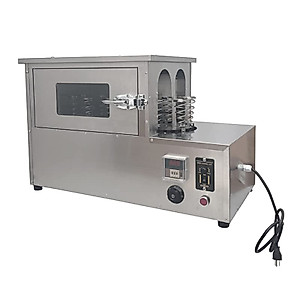 EQCOTWEA 1800W Commercial Electric Rotational Pizza Cone Oven with 12pcs Stainless Steel Cone Bases 110V Ajustable Temperature with Removable Tray for Use with Pizza Cone Forming Machine