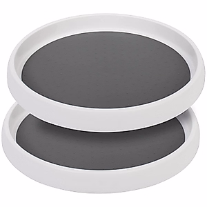 Rarapop 2 Pack Non Skid Lazy Susan Turntable Display Stand, 10-Inch Rotating Spice Rack Spinning Organizer for Cabinet, Pantry, Refrigerator, Countertop
