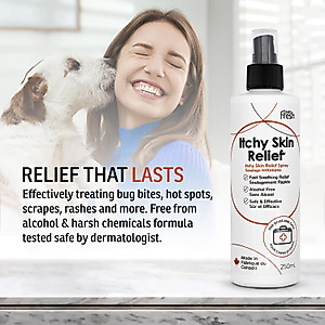 Itchy Skin Relief Spray for Allergies and Itching by EnviroFresh, Dog Itch Relief Spray, Fast Acting Itch Relief for Dogs, Alcohol-Free, Fast Soothing Relief, Sensitive Skin, Anti Itch for Dogs